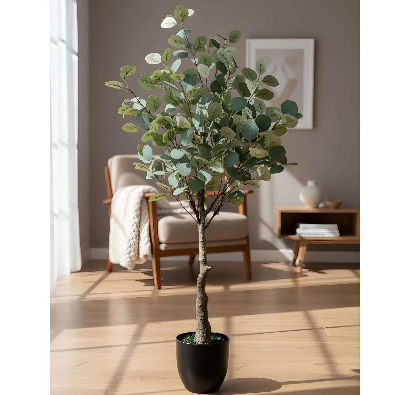 Artificial Eucalyptus Tree (Nilgiri/Safeda Plant) with Pot – Kayra E ...